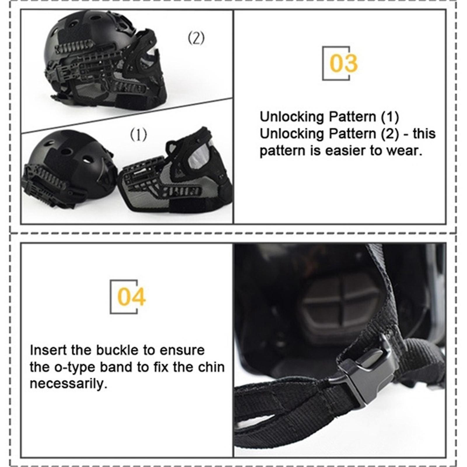 Tactical Airsoft Paintball Protect Combat FAST Helmet Black | Fruugo AU