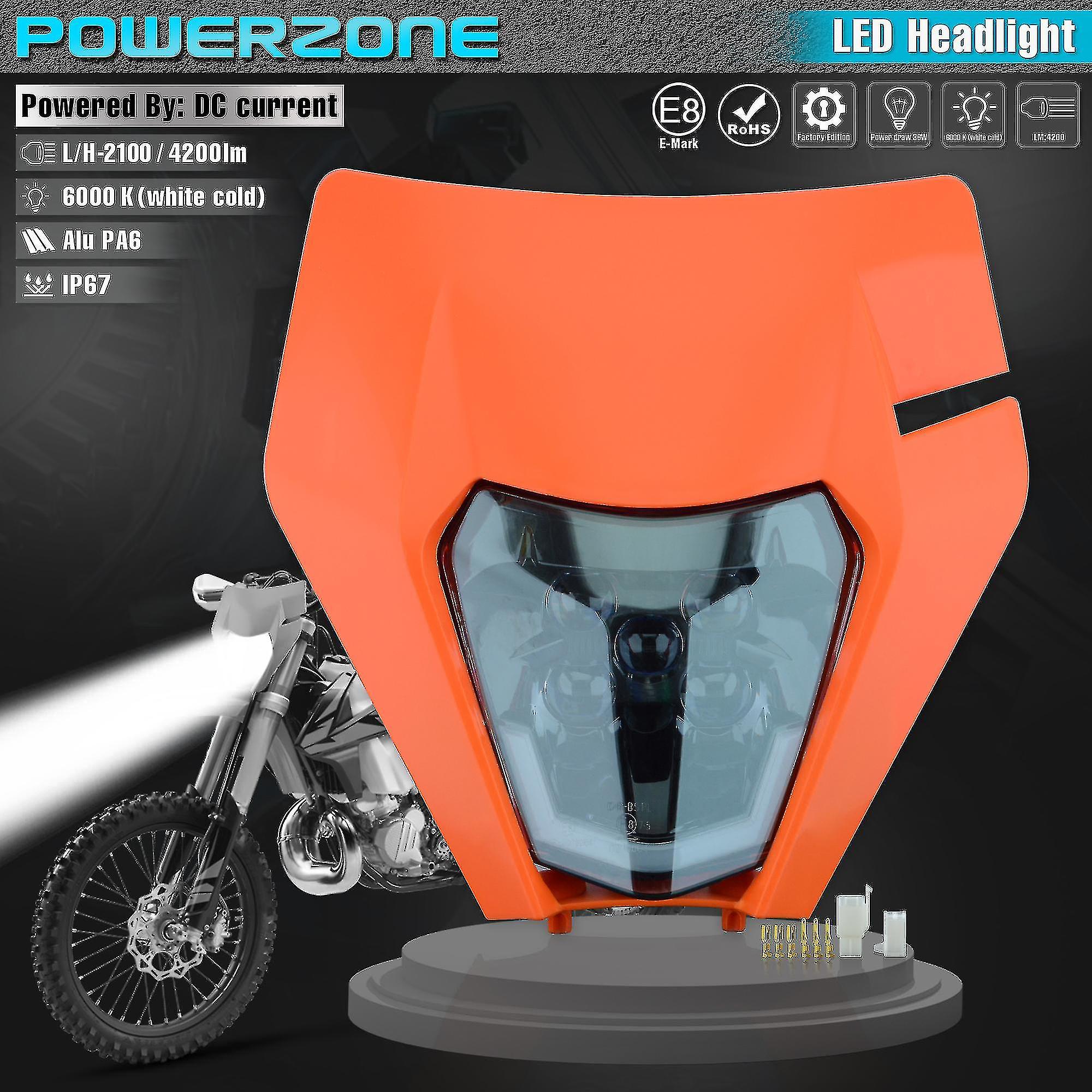 Powerzone Motorcycle Led Headlight Headlamp Head Light Supermoto ...