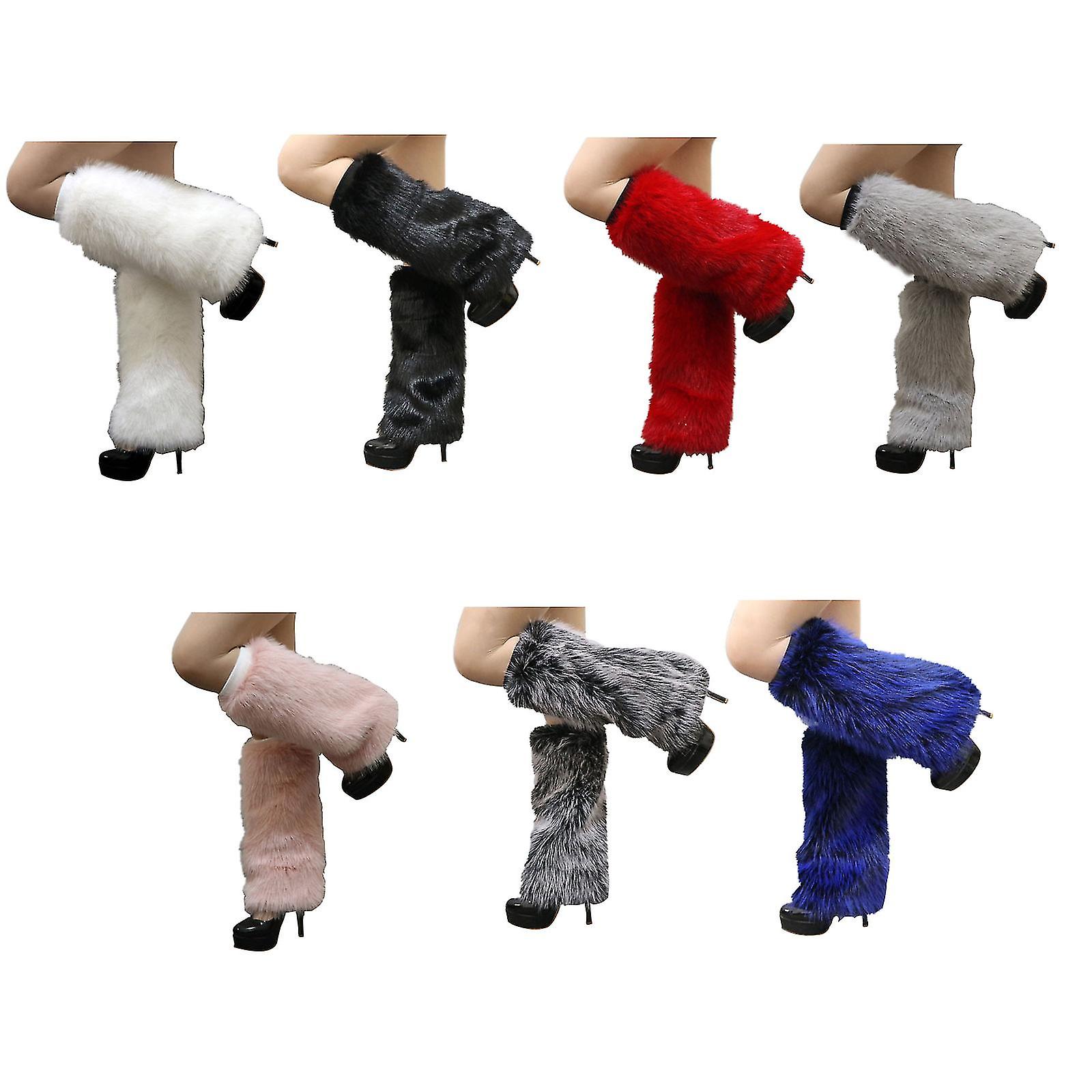 40cm Ladies Fashion Boot Cuff Fluffy Soft Furry Faux Fur Leg Warmer ...