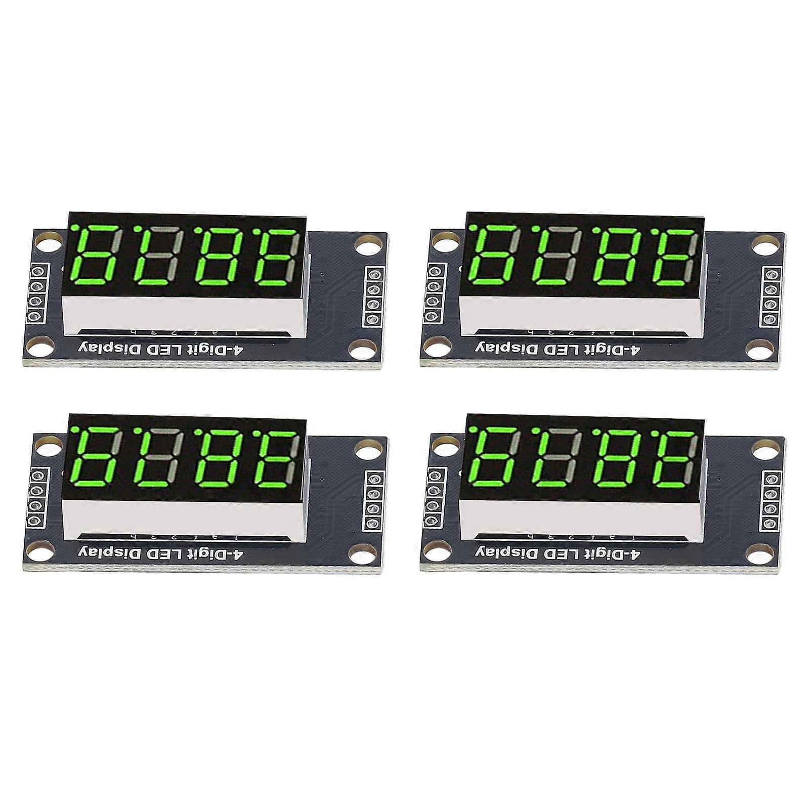 4 Sets Digital Tube Display Module LED 4 Digit 7 Segment 0.36in TM1637 Drive Chip Green MRA110E ...
