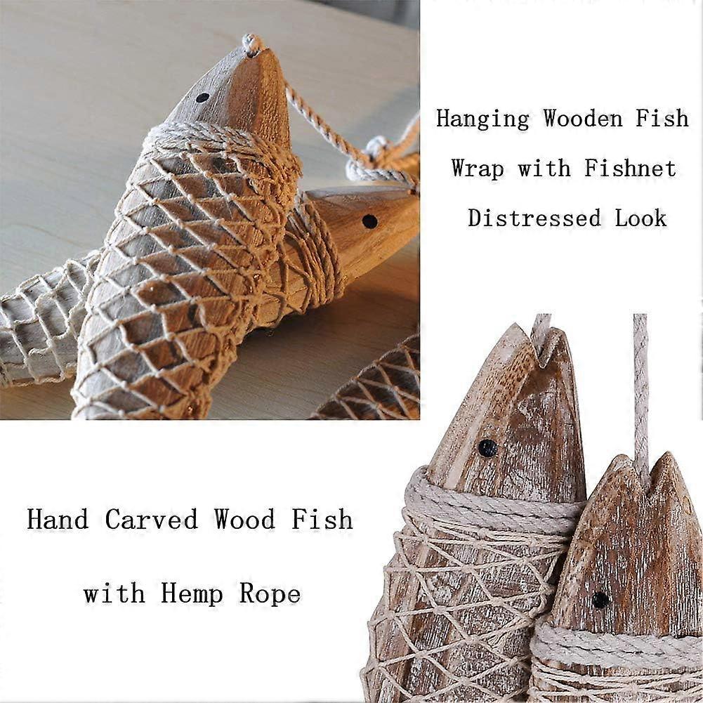 Antique Wood Fish Decor Decorative Wooden Hanging Fish Nautical Indoor ...