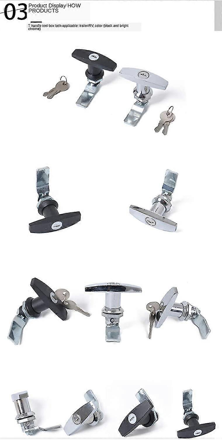 T-handle Lock With Key, Aluminum Alloy Trailer Door Latch T-handle Lock ...
