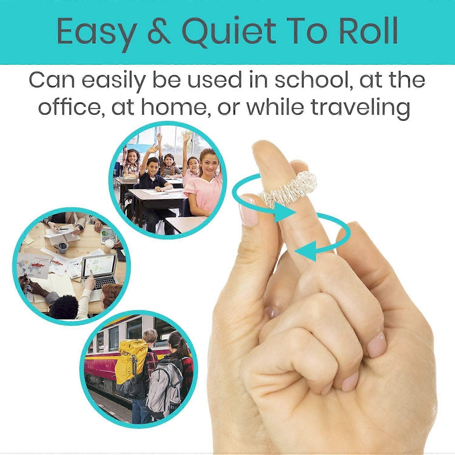 Spike Fidget Rings (12 Piece) - Metal Spiky Fidget Band - for Anxiety ...