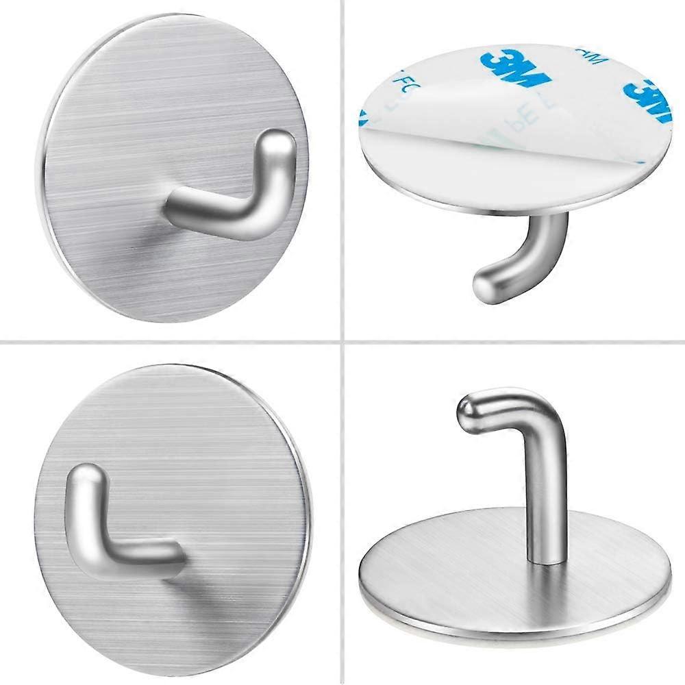 4 Pcs Self Adhesive Hooks, Heavy Duty Stainless Steel Sticky Hanger ...