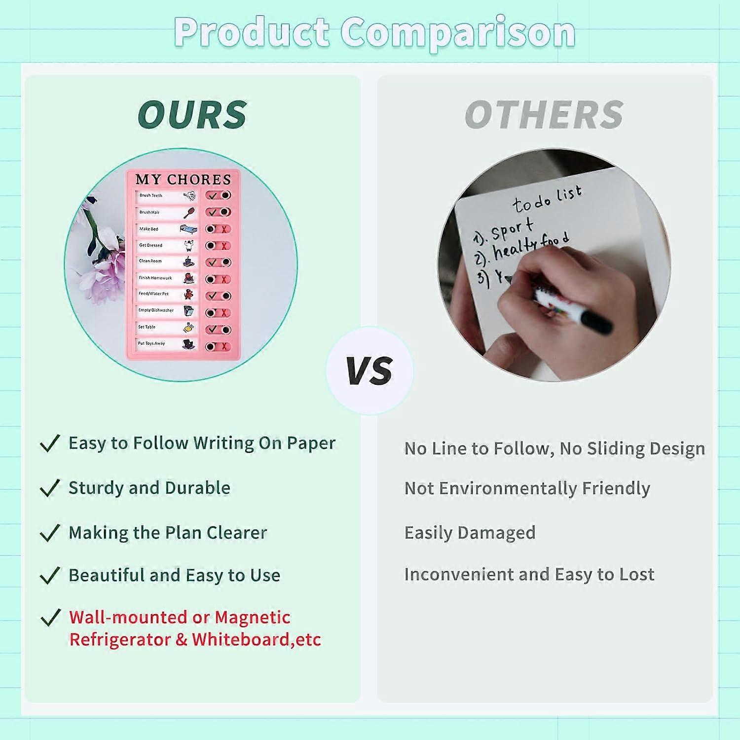 Chore Chart for Kids My Chores Routine Chart,Blank Plastic Checklist ...