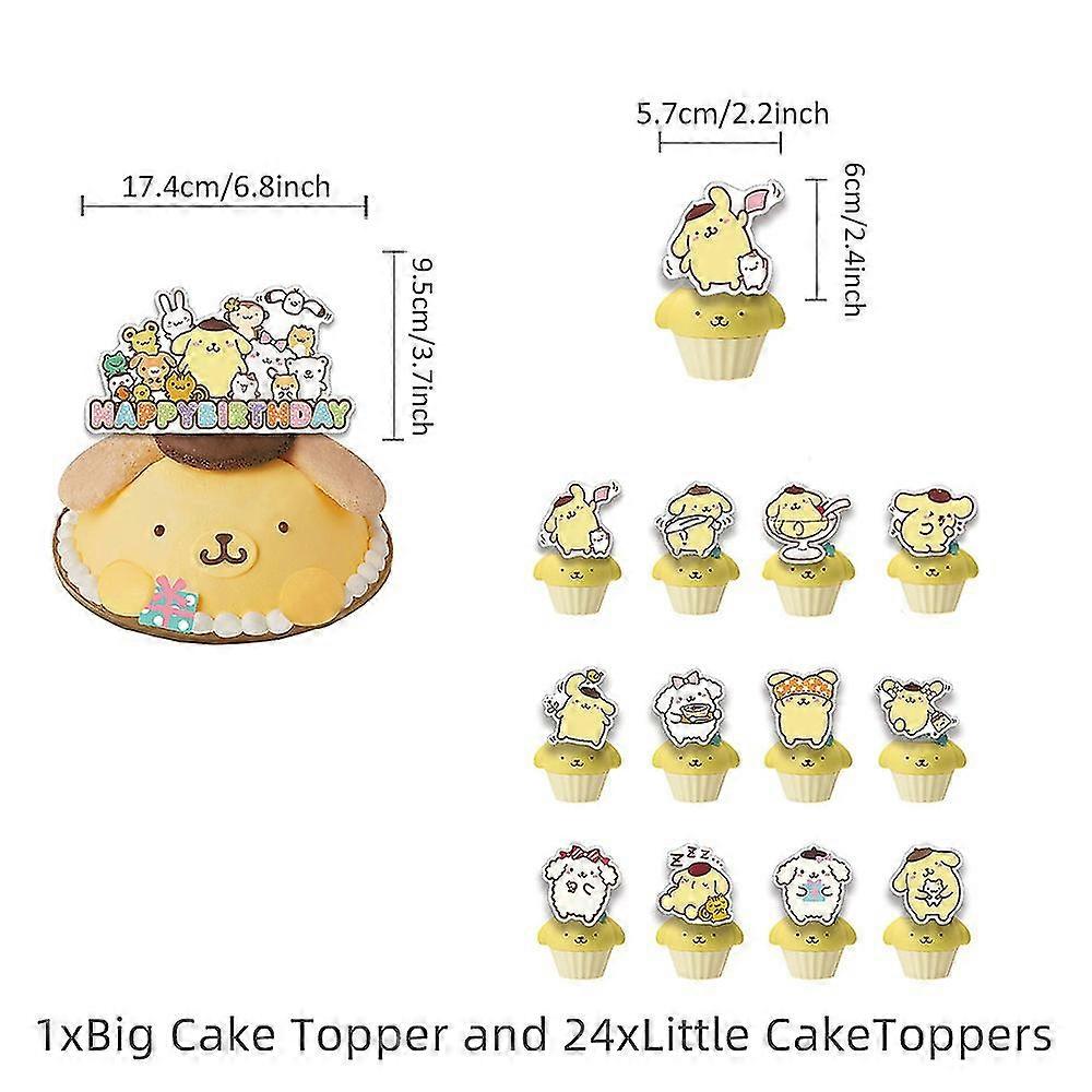 Pom Pom Purin Birthday Supplies Kits Happy Birthday Banner, Balloons ...