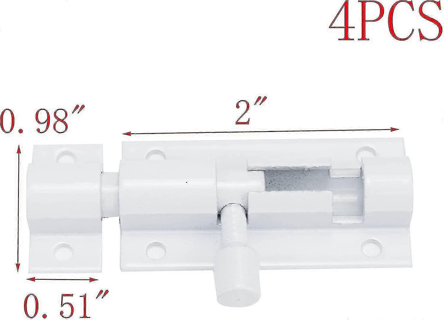 White Barrel Bolt Lock Aluminum Alloy Slide Bolt Latch 2 Inch Door ...