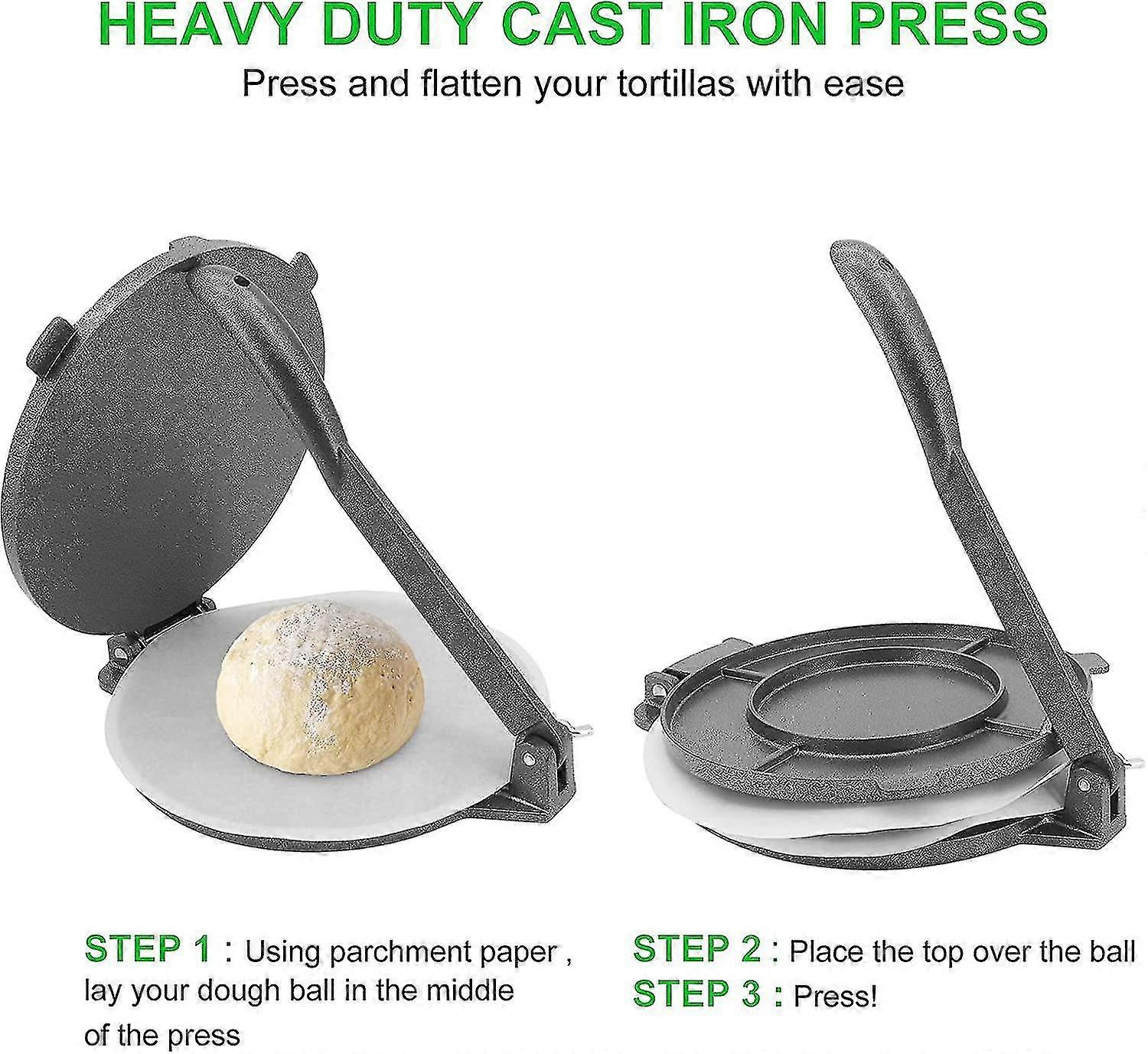 Tortilla Press,20cm Cast Iron Tortilla Press,tortilla Maker Greaseproof ...