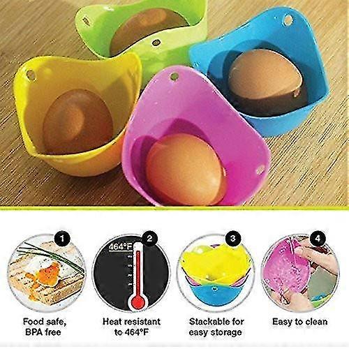 Silicone Egg Poacher Cups Set Of 6 Cooking Perfect Poached Eggs | Fruugo UK