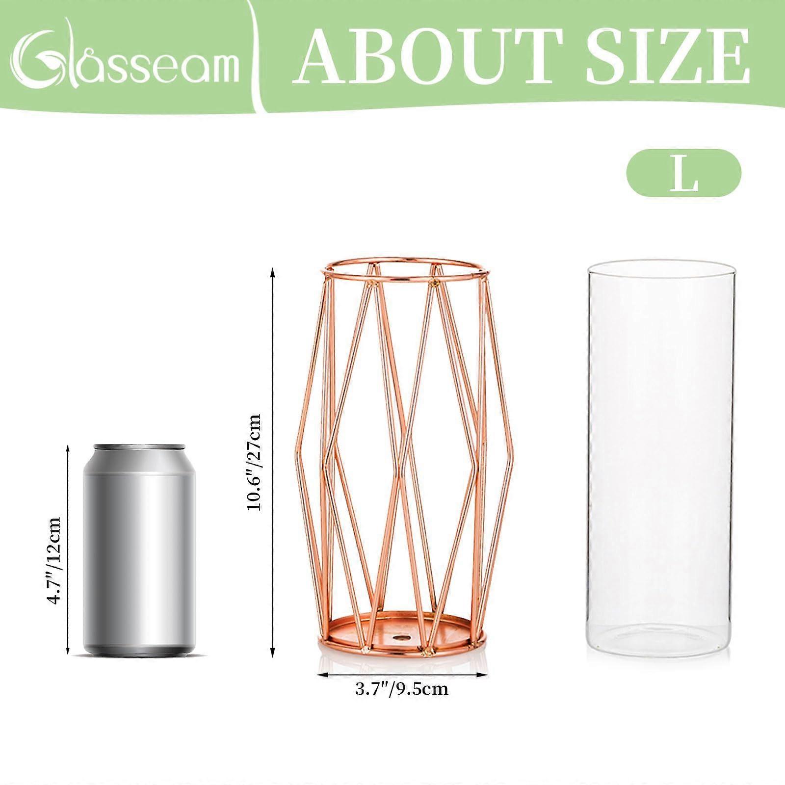 Vase for Pampas Grass, Glass Rose Gold Vase High Floor Vase with ...