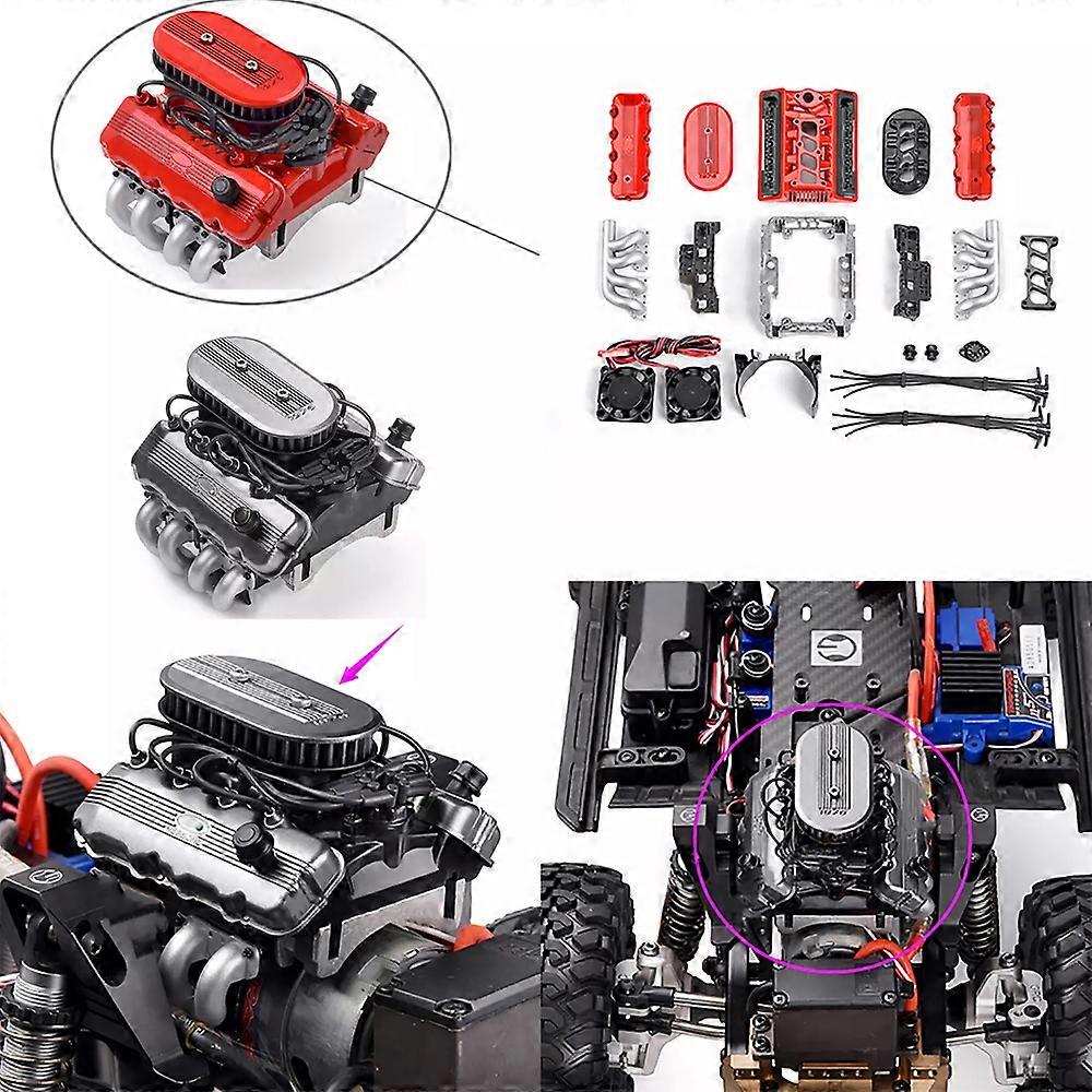 For 1:10 RC Crawler Cars Simulation F76 427 SOHC V8 Engine Motor Fan ...