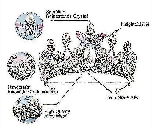Princess Tiaras For Girls,birthday Crown For Girls Butterfly Princess ...