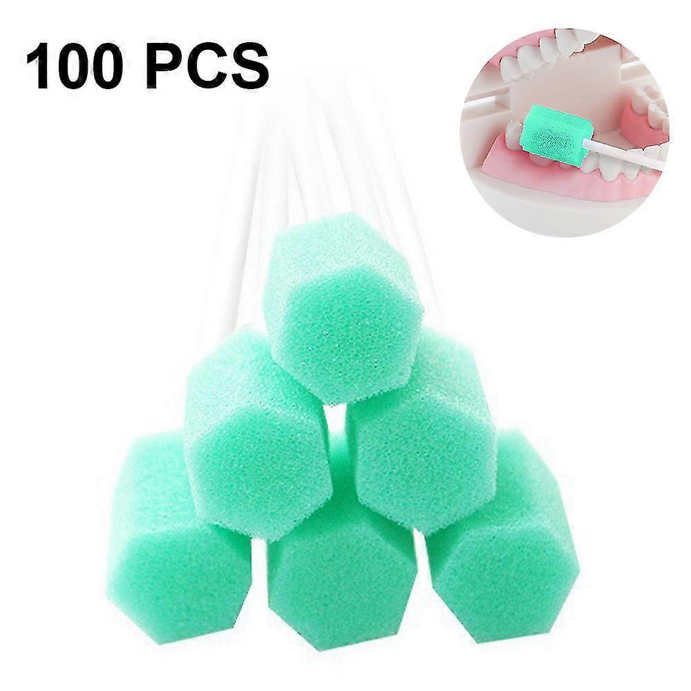 100 Pcs Oral Care Swabs - Tooth Cleaning Mouth Toothette Oral Sponge ...