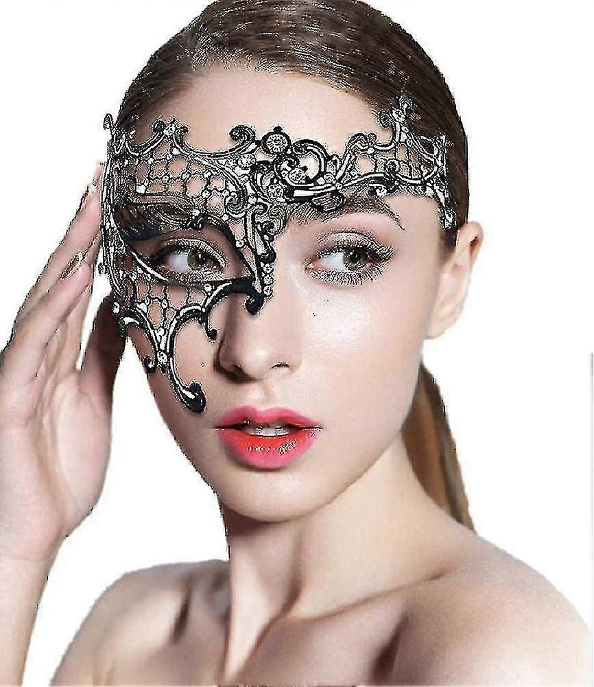 Masquerade Mask For Women Half Face Mask Princess Venetian Style Metal ...
