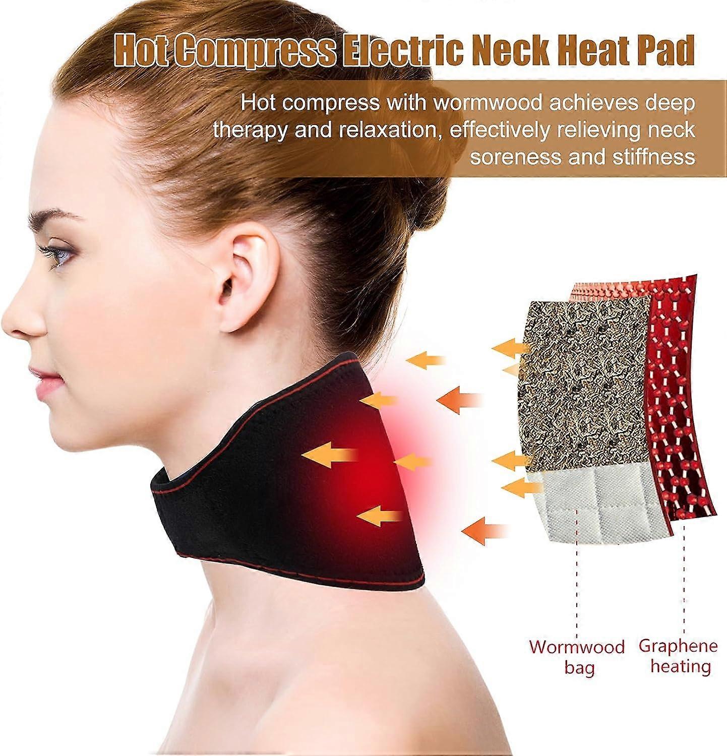 Neck Strap Adjustable Electric Heating Neck Brace Portable Safe ...