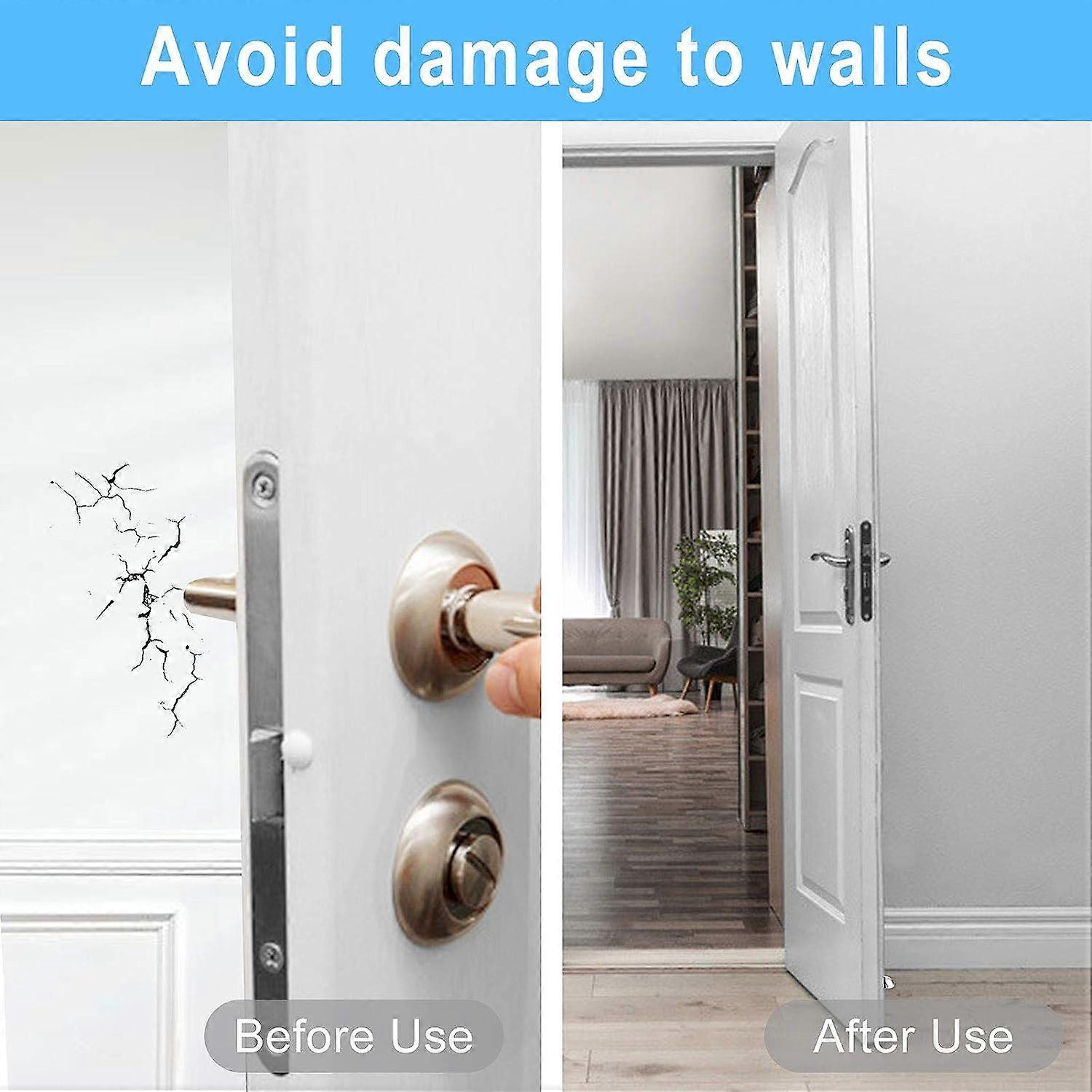 4 Pieces Stainless Steel Floor Door Stopper, Oval Floor Mounted Half ...