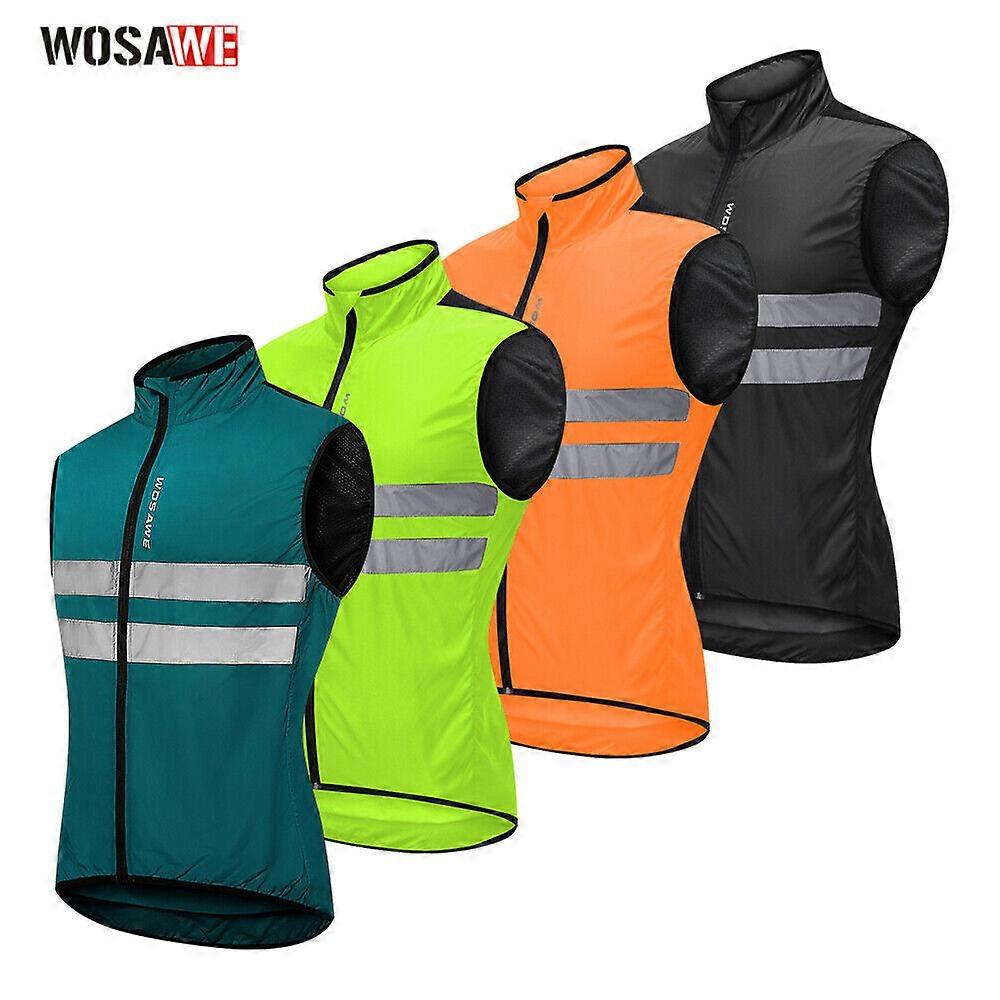 Bicycle vest windproof warning vest high visibility continuous zipper ...