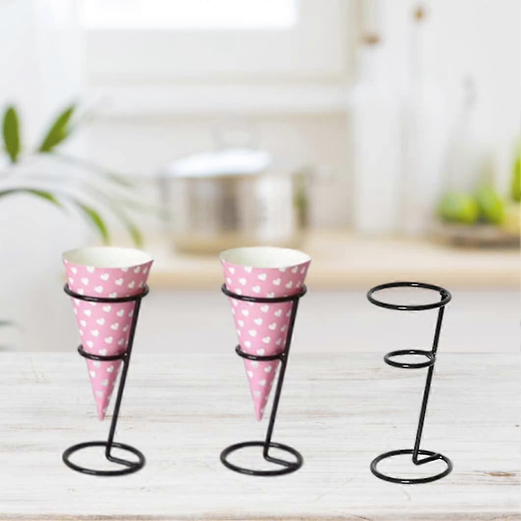 Ice Cream Cone Holder Metal Waffle Snow Cone Rack Display Stand For ...