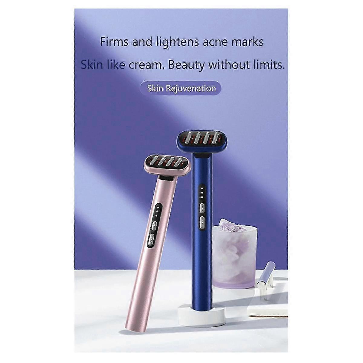 5 In 1 Facial Wand Microcurrent Device Anti-aging Red Blue Led Therapy Face Massager ...