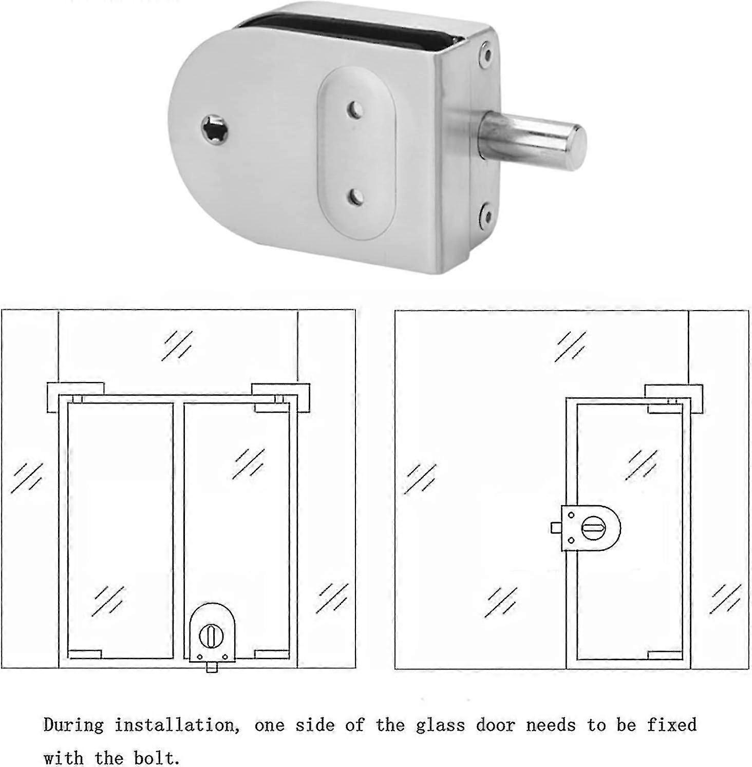Glass Door Lock Stainless Steel Glass Door Lock Floor Latch Lock Bolt ...