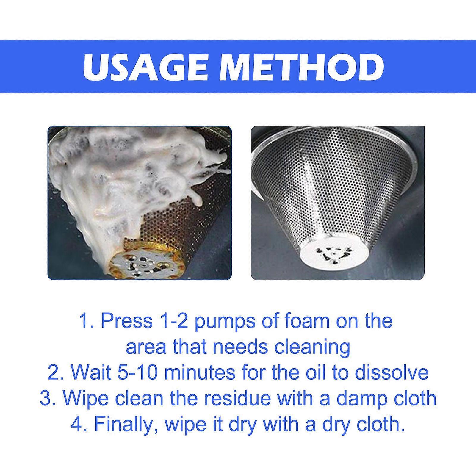 Kitchen Grease Foam Cleaner, Stove Range Hood Remove Stain Heavy Grease ...