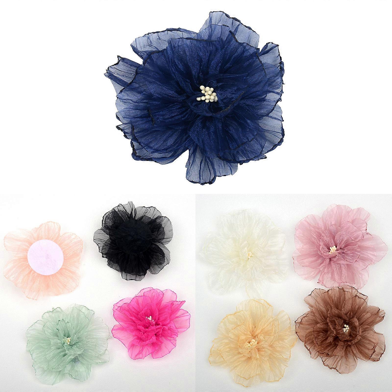 Organza-Flower Burning Edge Fabric Floral Flower Handmade DIY 3D Flower ...