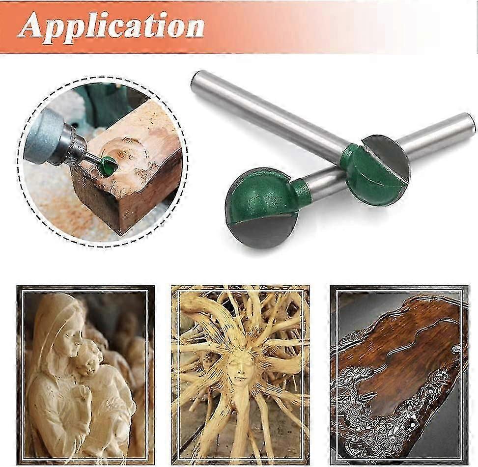 Ball End Groove Router Bits, 6mm Shank Carbide Tipped Core Box Round ...