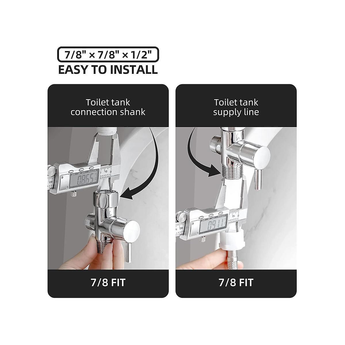 Bidet T Adapter, Brass T Adapter with Shut-Off Valve 3-Way Tee ...