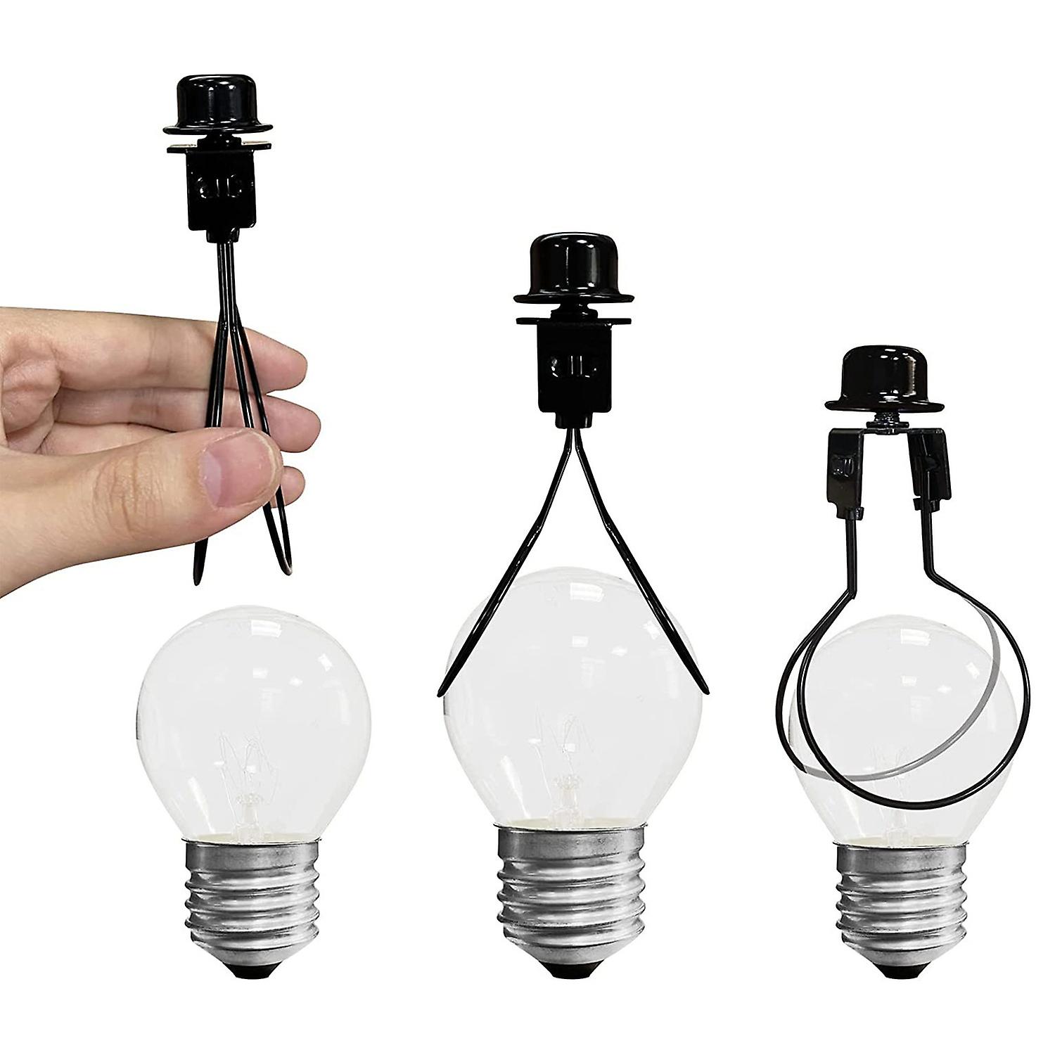2Pcs Steel Wire Lamp Shade Light Bulb Clip Adapter with Hat Knob Finial ...