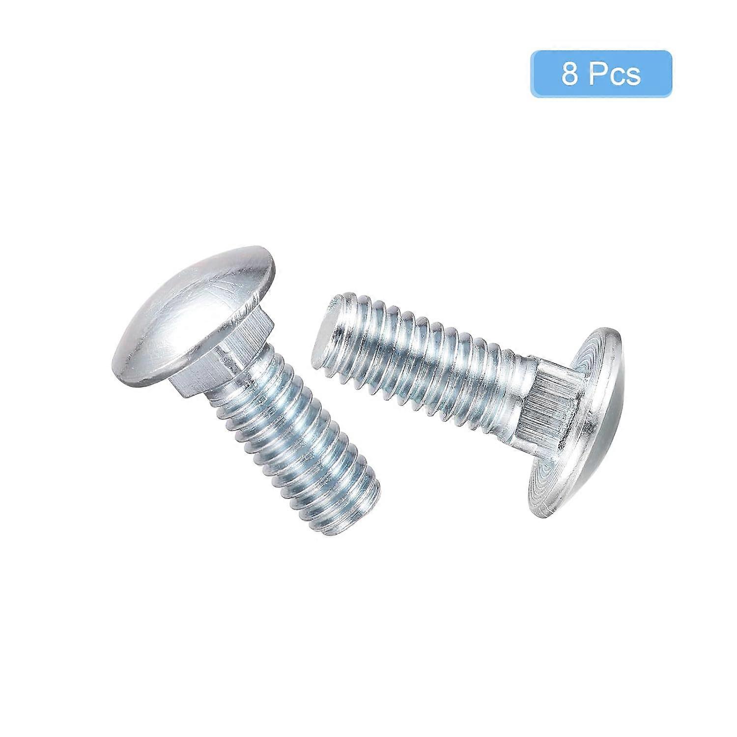 3/8-16x1" Carriage Bolt, 8pcs Round Head Square Neck Screws, Carbon ...