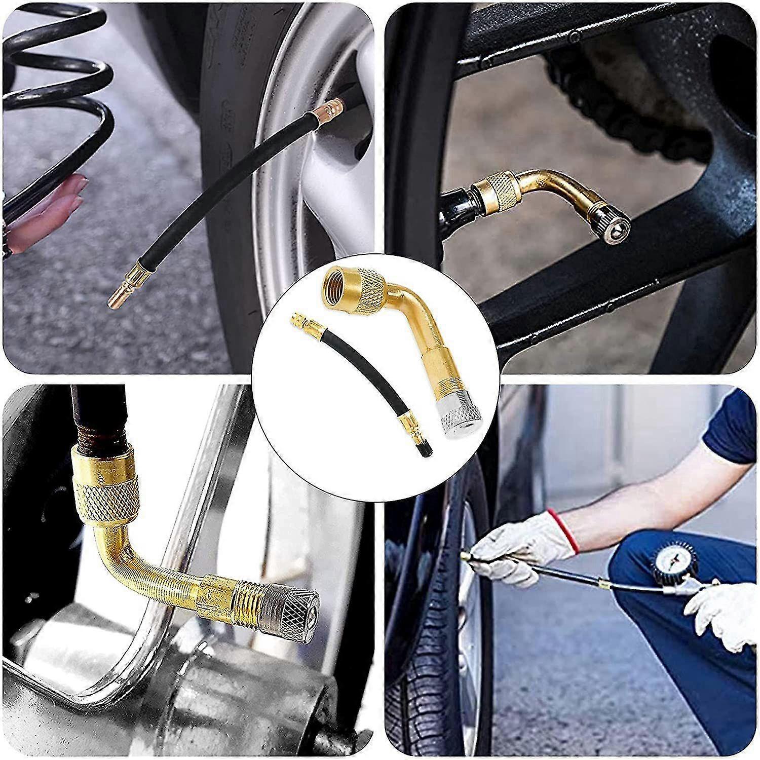 Car Tire Valve Extension Adapter 90 Degree Valve Inflation Nozzle With ...