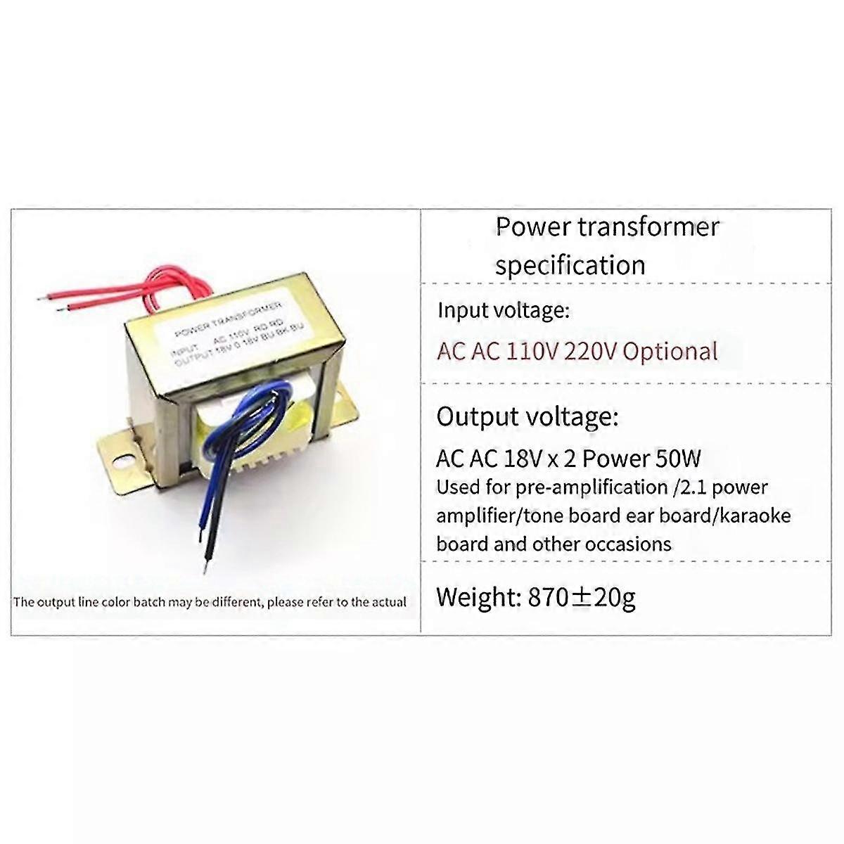 Power Transformer Dual AC 18V 50W EI Transformer 110V in Optional for ...