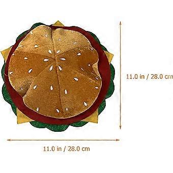 Funny Burger Hat Fast Food Hats Plush Costume Accessory Halloween ...