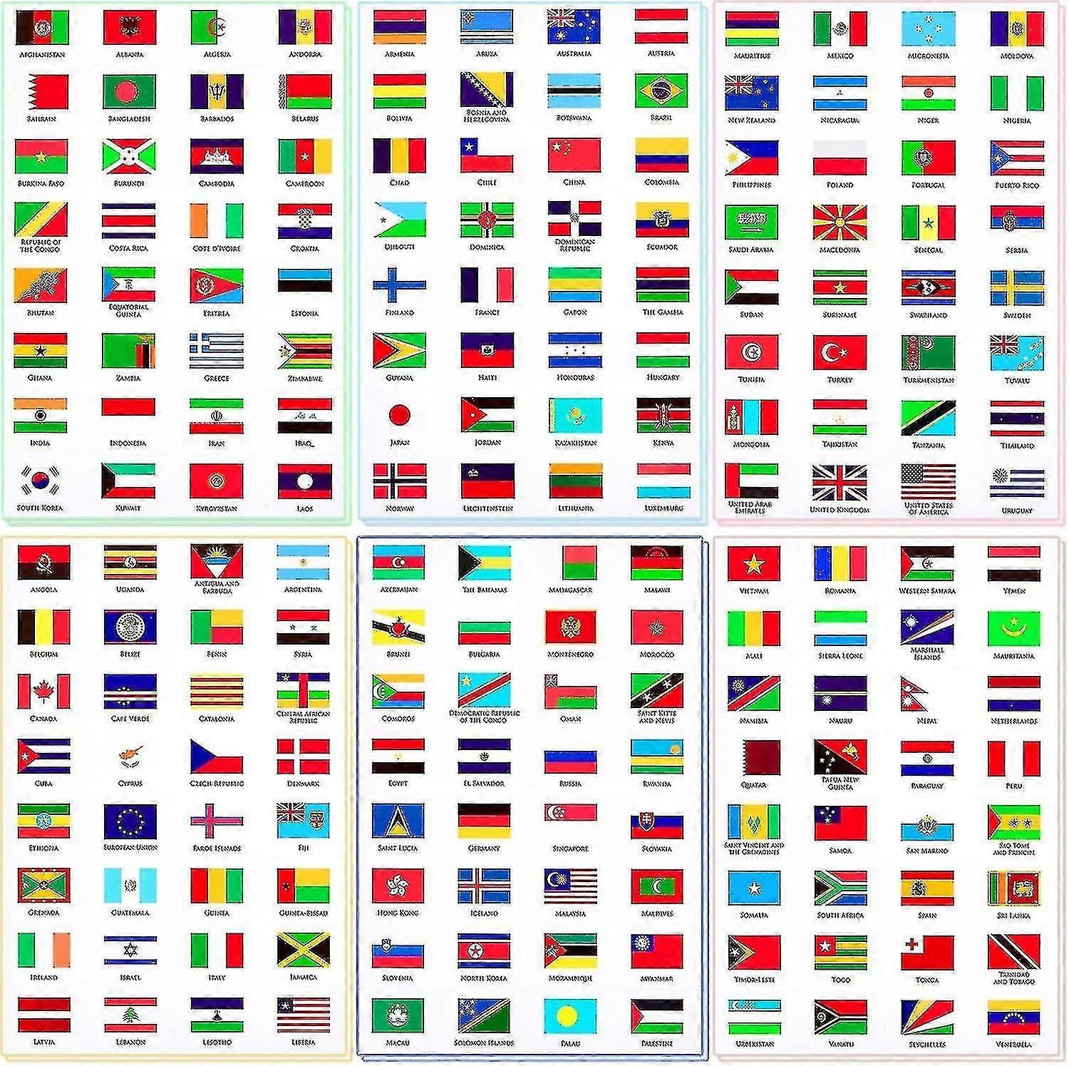 384 PCS World Flag Stickers Assorted Country Flag Stickers World Flag ...