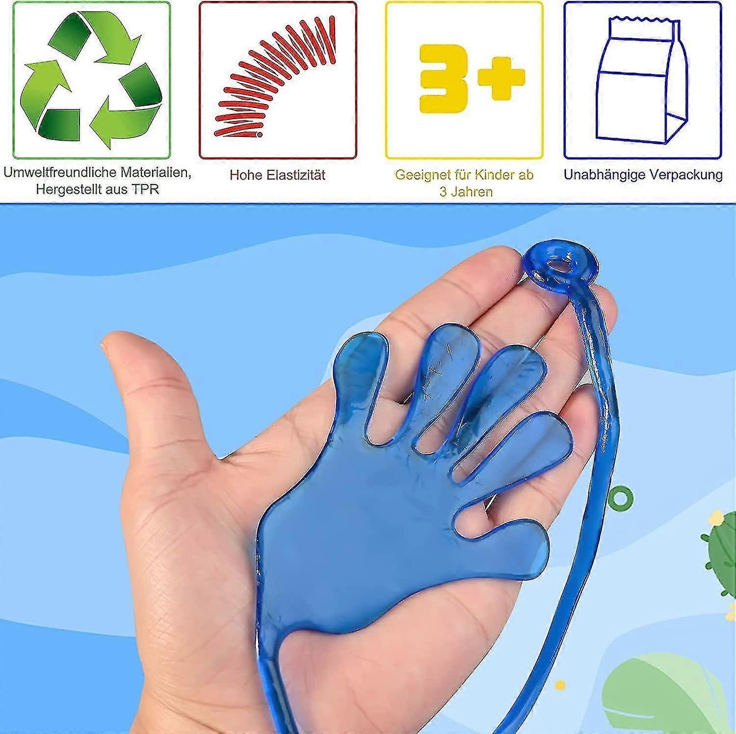 10 X Children's Xl Sticky Sticky Hands, Colourful Slime Hands, Children ...