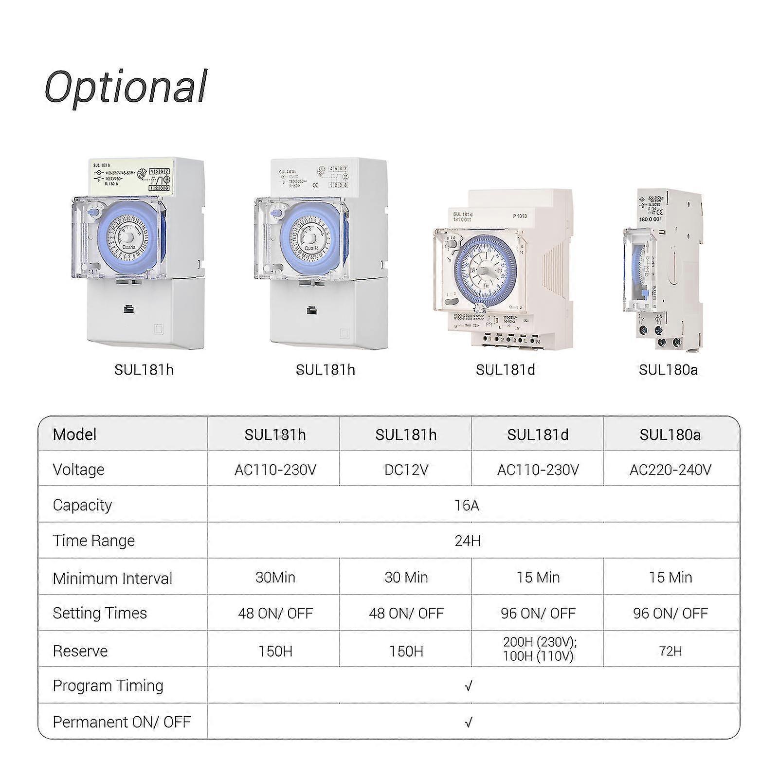 Mechanical 24 Hours Timer Switch IP53 Rating Programmable Electrical ...