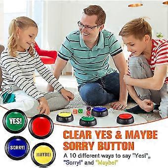 8 Pack Yes Sound Button Set, Maybe Sorry Sound Button Buzzer Talking ...