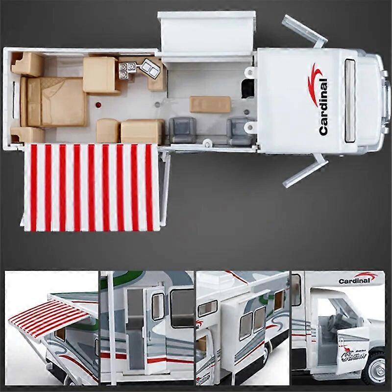1:28 Diecast Luxusní RV Rekreační Vozidlo Model Auta Kovový Karavan ...