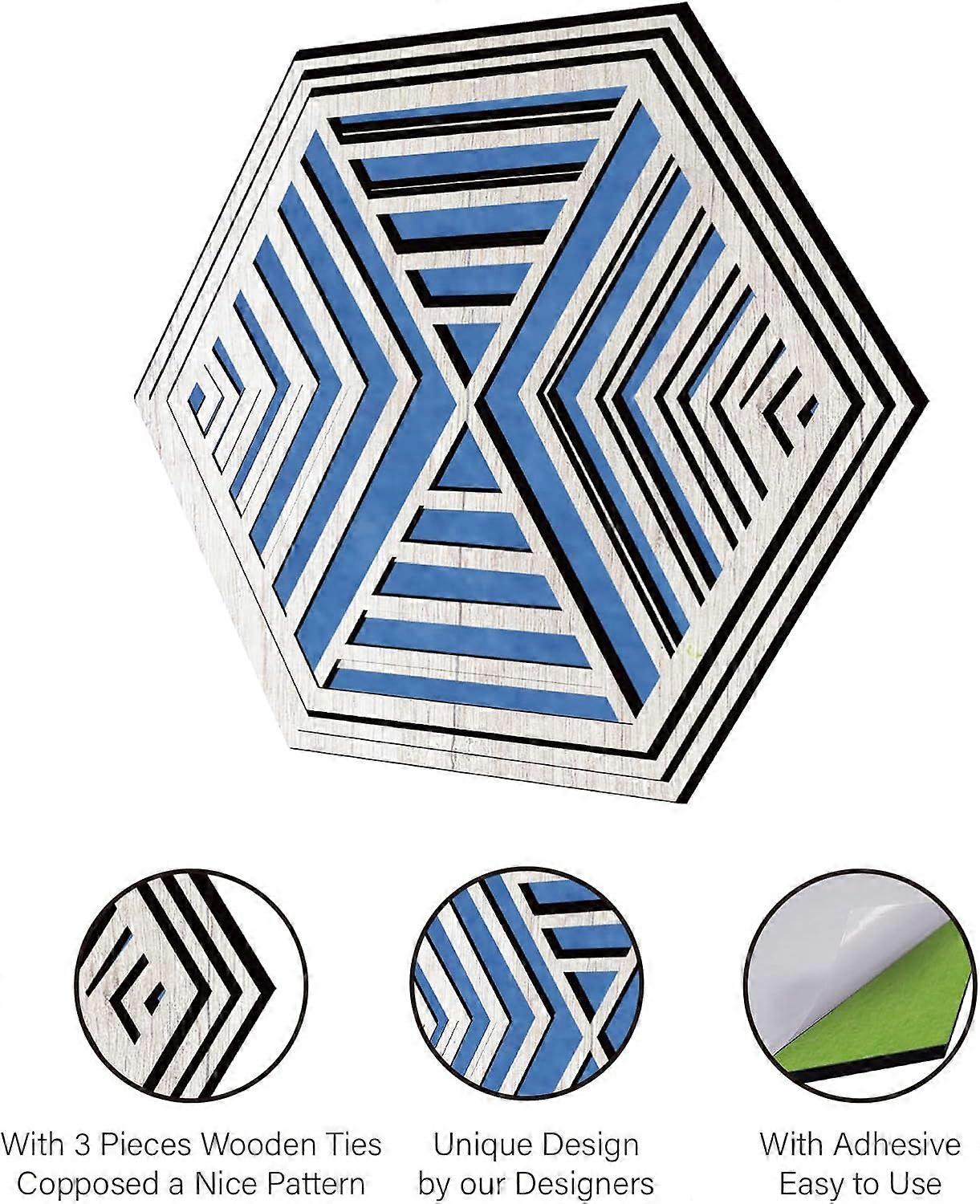 1 Pieces Geometric Wood Hexagon Sound Diffuser Acoustic Wall Panel ...