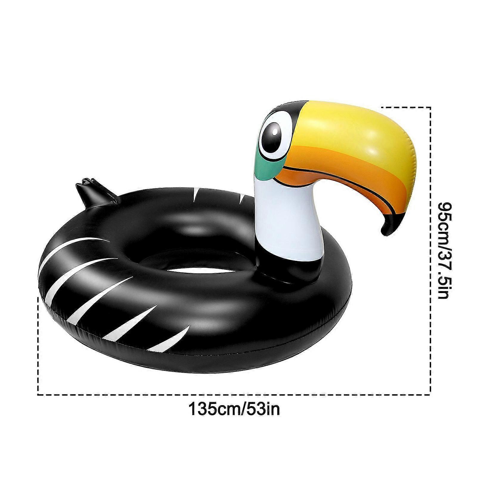 Inflatable swimming ring tropical toucan park pool floating party toys adult men and women ...