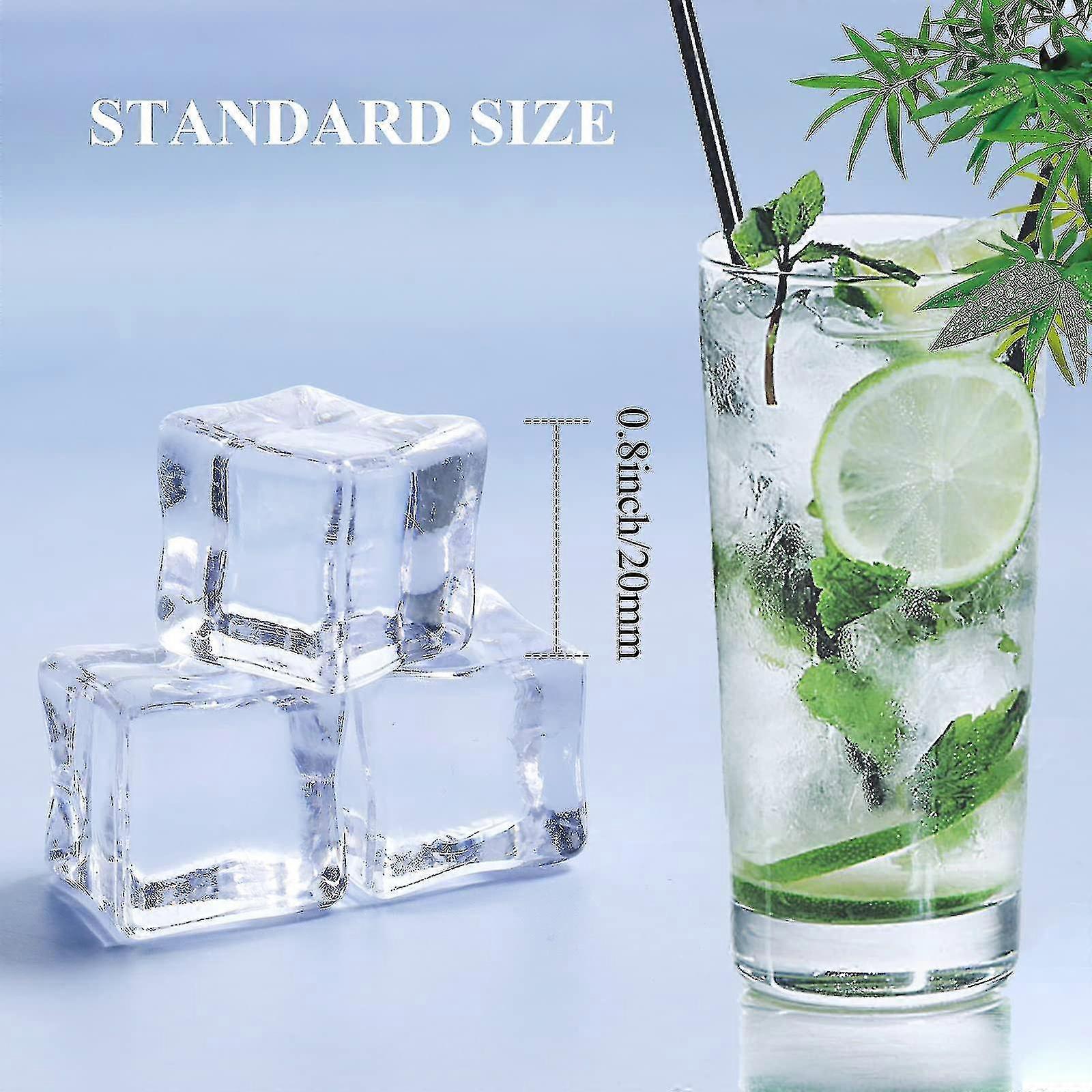 100 Pieces Clear Fake Ice Cubes Square Acrylic Gems Acrylic Clear Ice ...