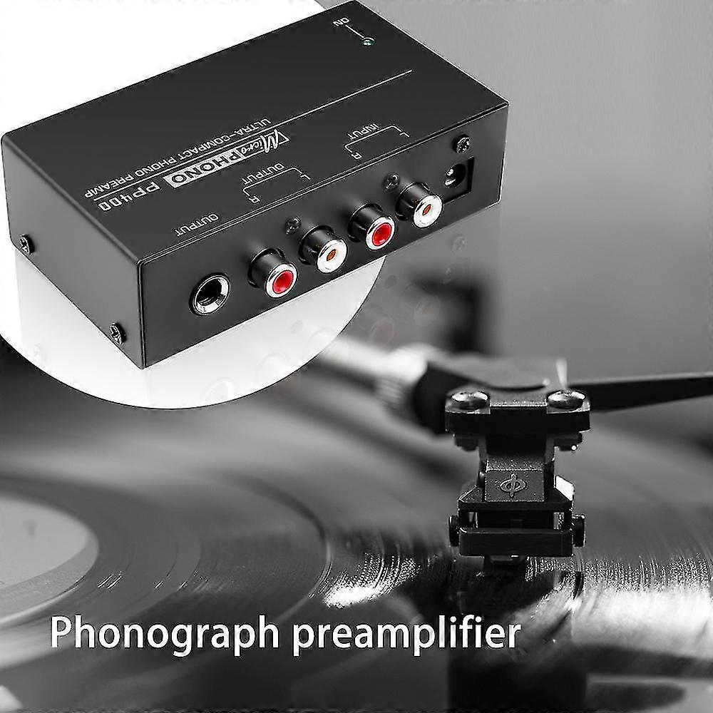 Ultrakompakt Phono Preamp Förförstärkare med Rca Ingång & Utgång 1/4 ...