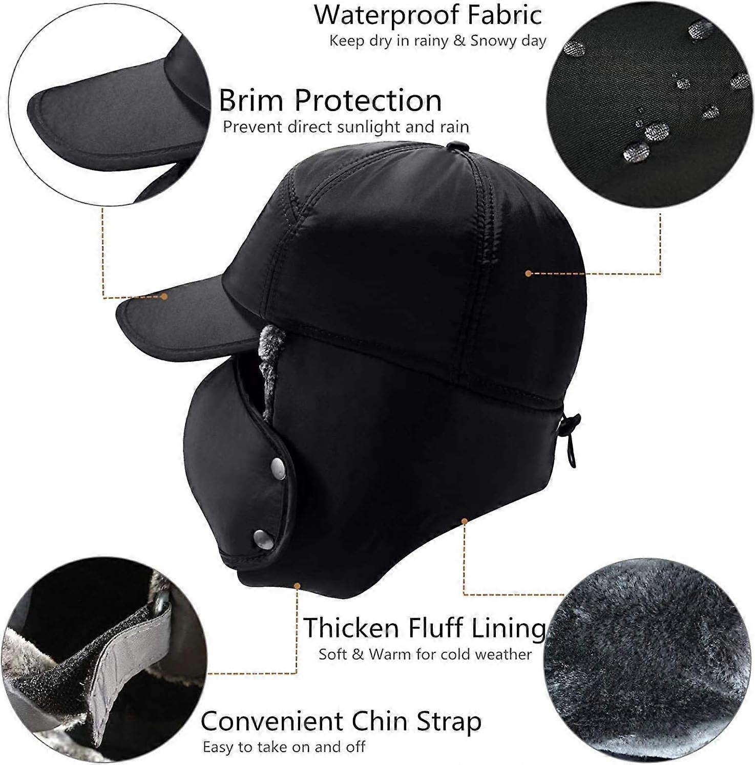 Winter Trapper Hat Anti Wind Aviator Cap Winter Chapka Ear Flap Trapper ...
