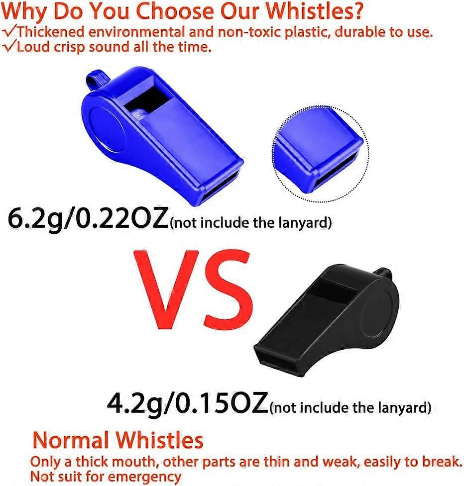 Whistle with Lanyard, 2 Pack Blue Plastic Whistle, Super Loud Sports ...