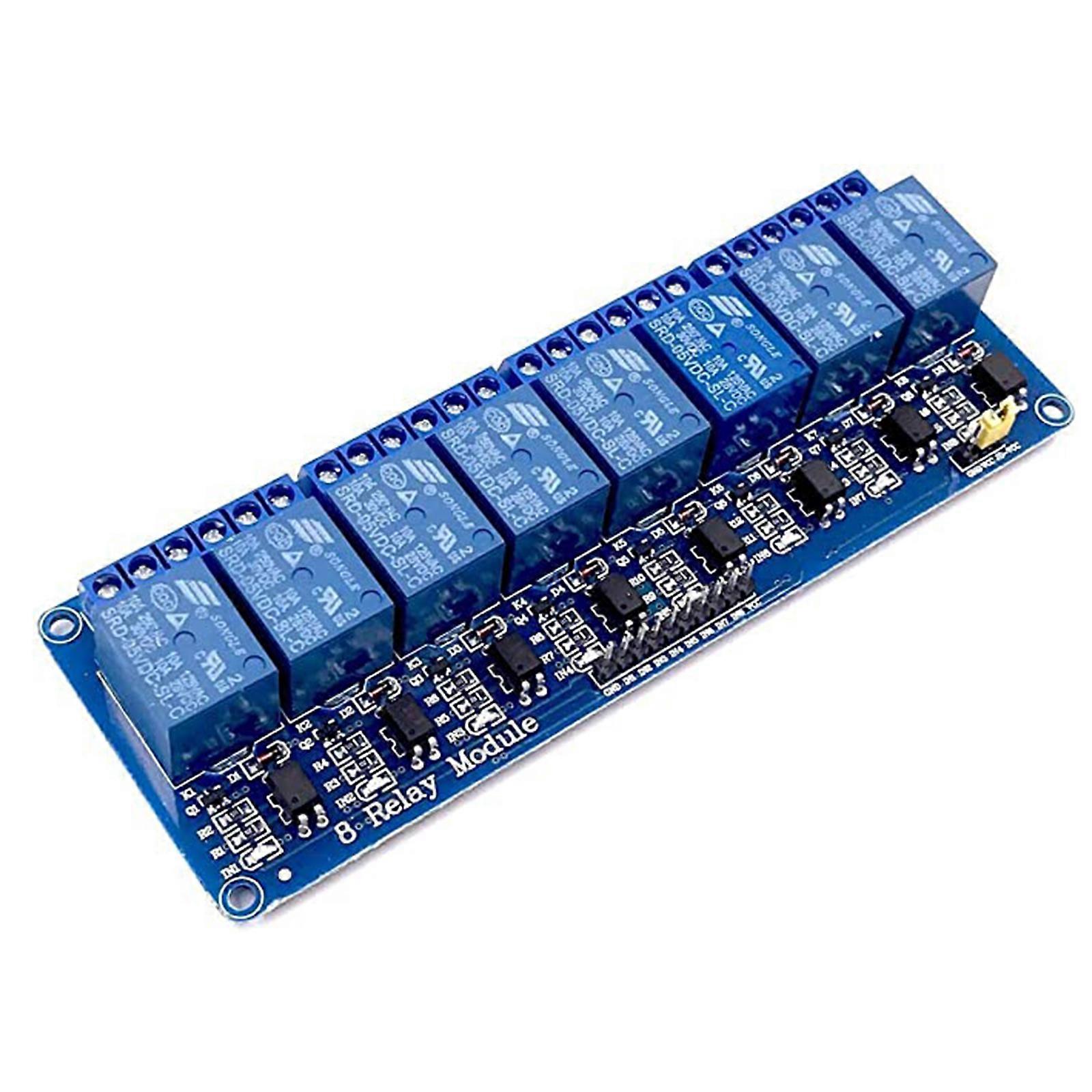 8 Channel DC 5V Relay Module with Optocoupler Compatible with Arduino ...