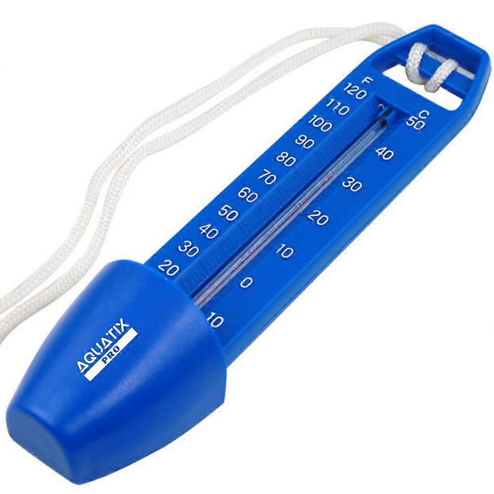 Large pool thermometer with rope, integrated pocket and shatter ...
