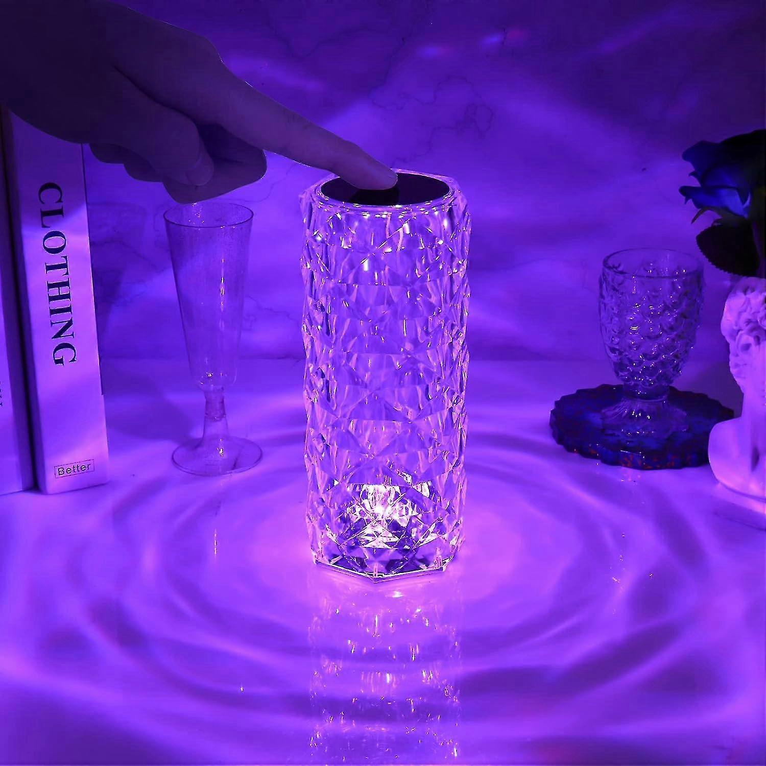 Crystal Table Lamp - Led Diamond Table Lamp With 16 Colors ...