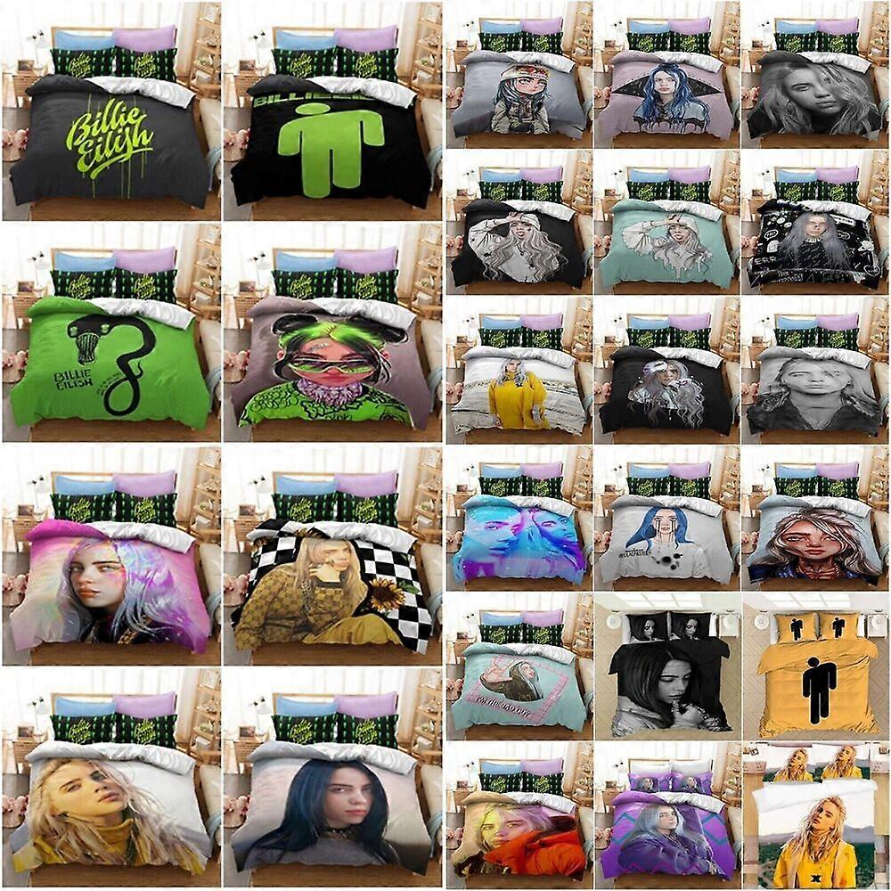 v5290 Bed Sheets Billie Eilish Bedding Set /3Pcs Singer Rapper Duvet ...