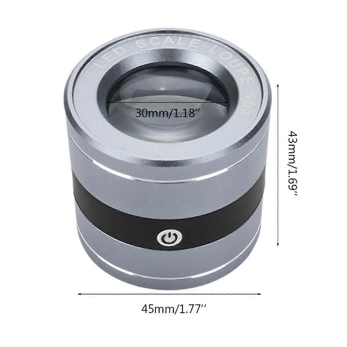 Magnifying Glass Metal Full Metal Microscope Loupe LED Scale Loupe USB ...