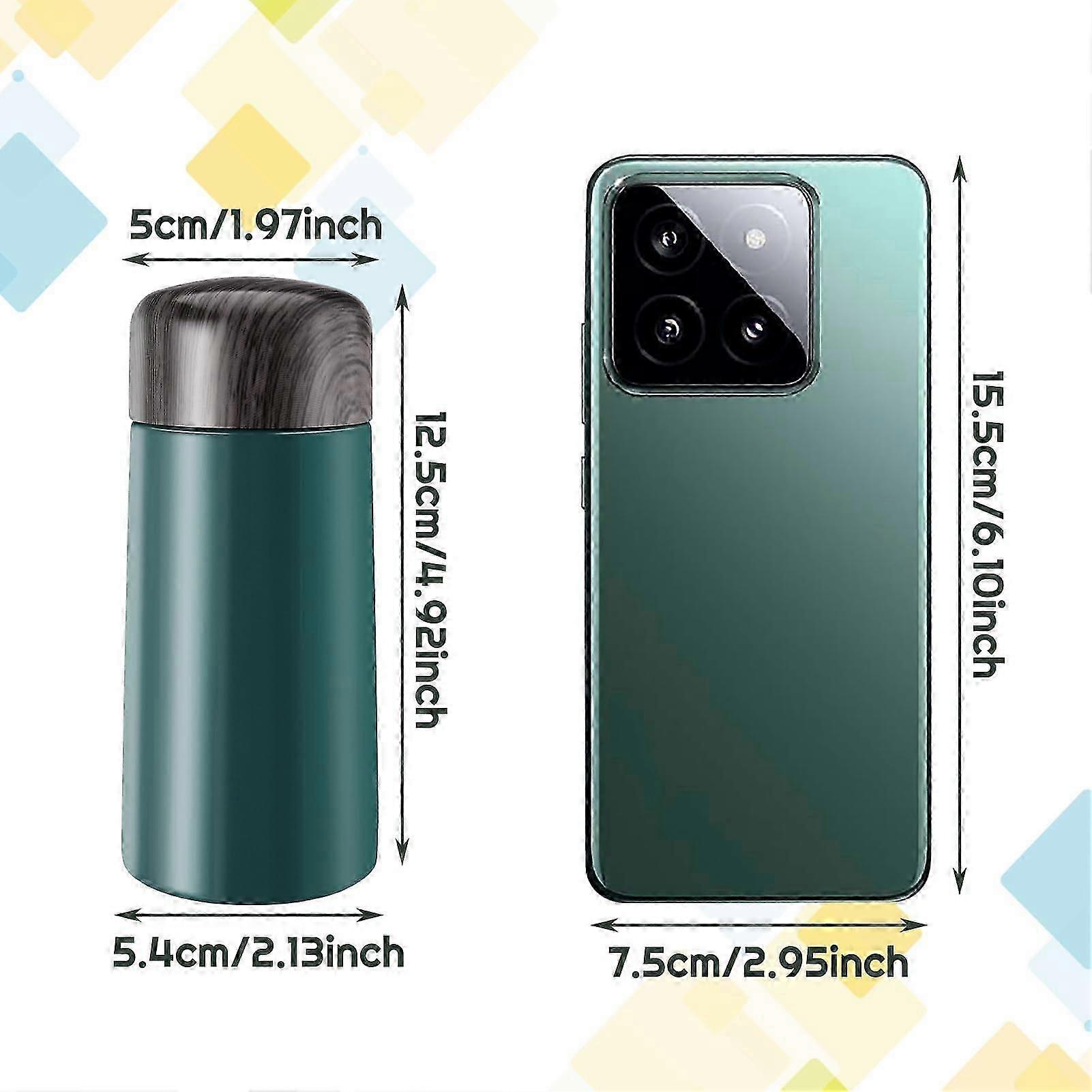 2pc 150ml Small Thermos Bottle for Hot and Cold Drinks, Stainless Steel Vacuum Insulated Bottle ...